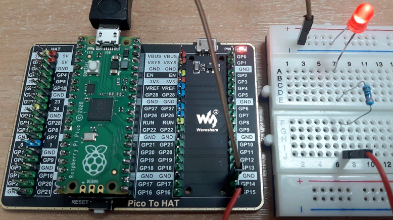 Blink An External Led Using Raspberry Pi Pico Lindevs
