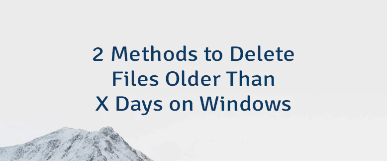 2 Methods To Delete Files Older Than X Days On Windows Lindevs