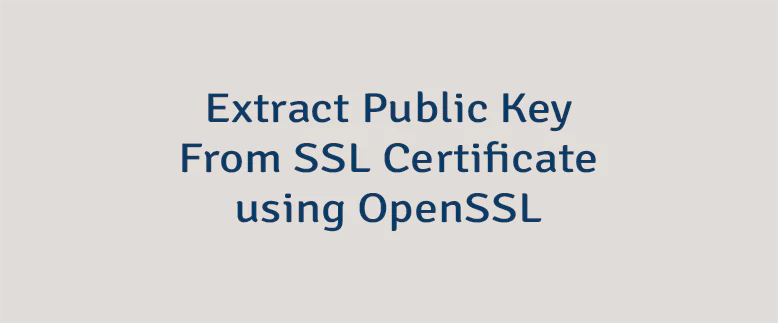 Extract Public Key From Ssl Certificate Using Openssl Lindevs