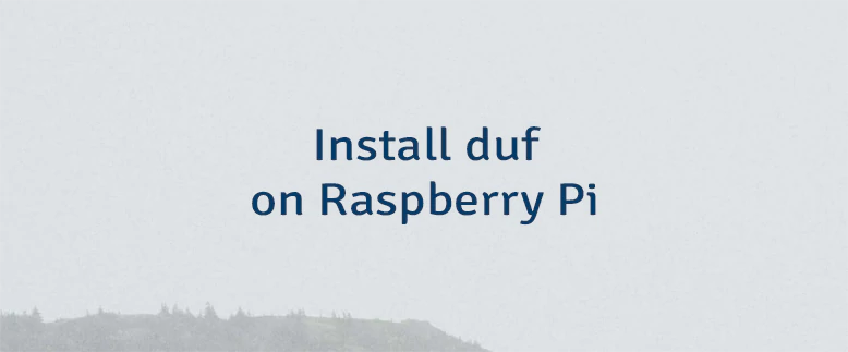 Install Duf On Raspberry Pi Lindevs