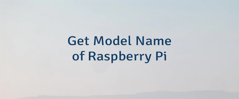Get Model Name Of Raspberry Pi Lindevs