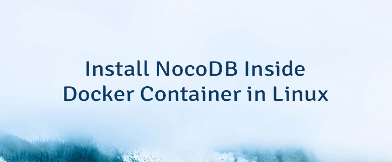 Install Nocodb Inside Docker Container In Linux Lindevs