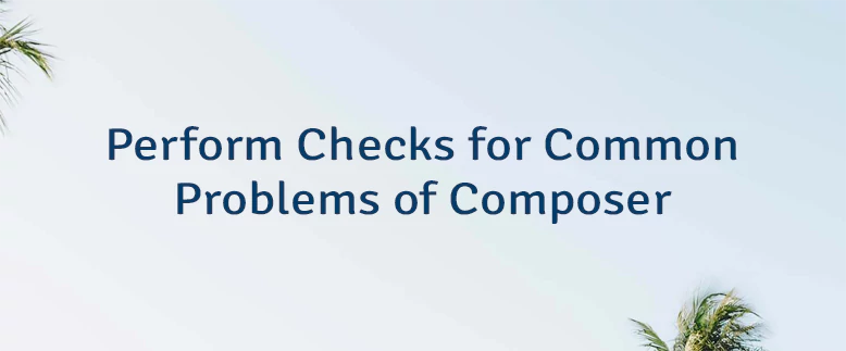 Perform Checks For Common Problems Of Composer Lindevs