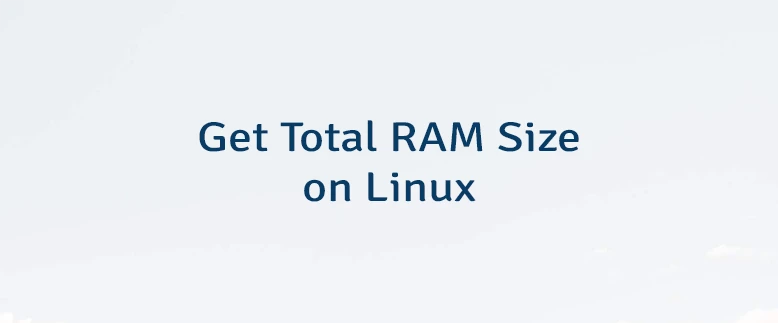 Get Total Ram Size On Linux Lindevs