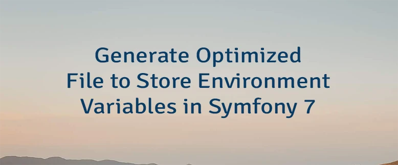 Generate Optimized File To Store Environment Variables In Symfony 7 Lindevs
