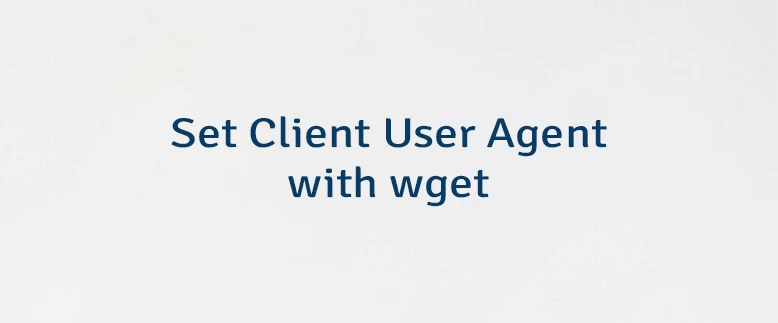 Set Client User Agent With Wget Lindevs