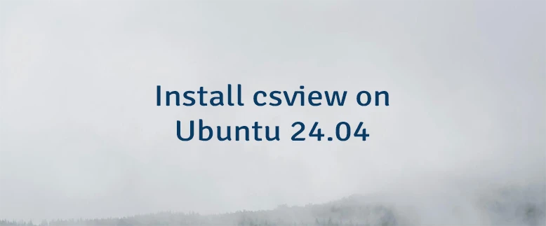Install Csview On Ubuntu 2404 Lindevs