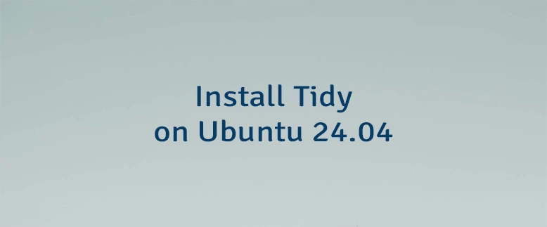 Install Tidy On Ubuntu 2404 Lindevs